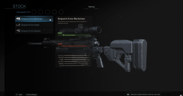 Warzone | Singuard Arms Marksman - Stock Stats | Call of Duty Modern ...