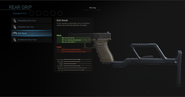 【Warzone】X16 Stock - Rear Grip Stats【Call of Duty Modern Warfare ...