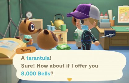 【Animal Crossing New Horizons】Tarantula - How to Catch & Price【ACNH ...
